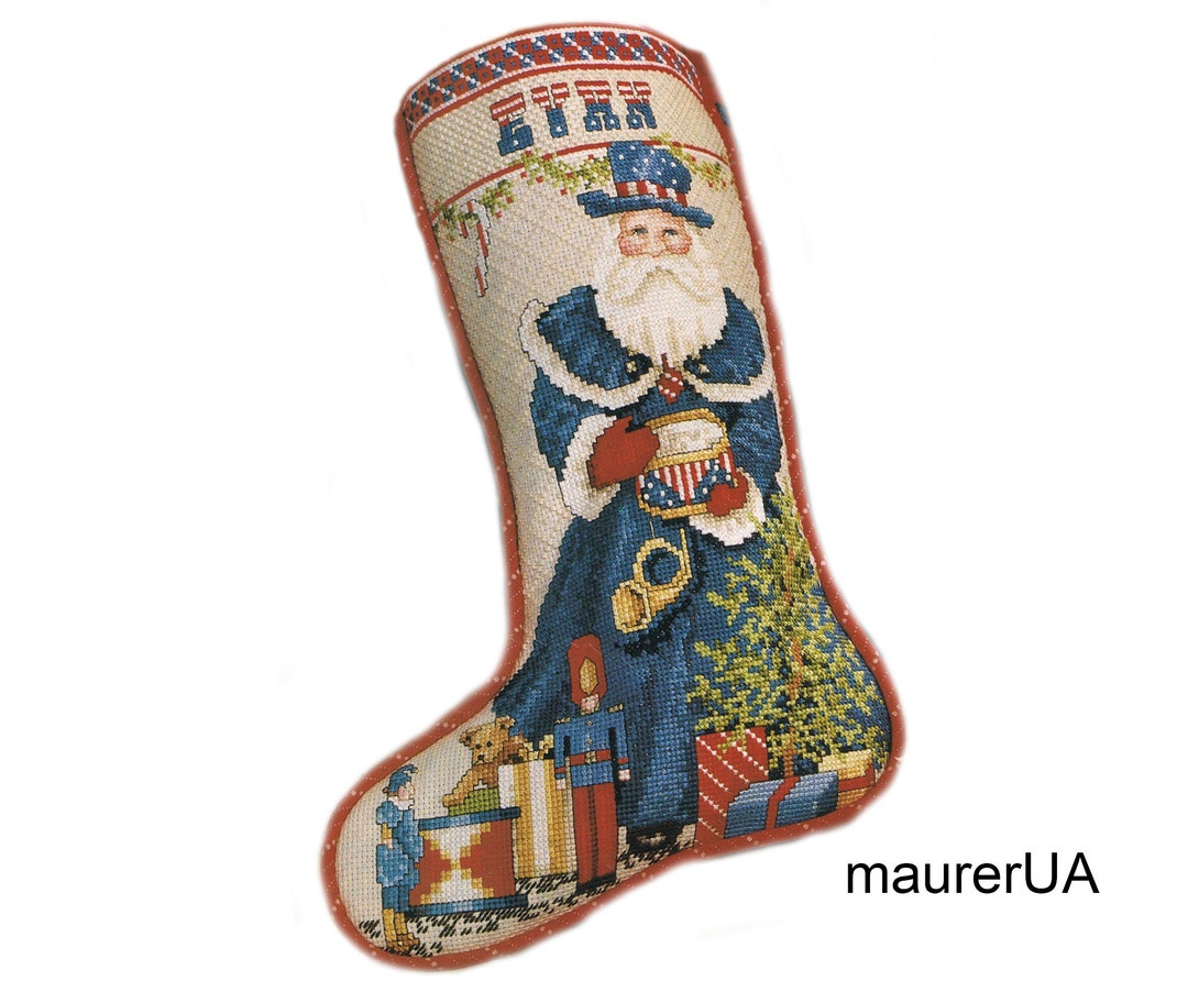 Patriotic Santa Christmas Stocking Personalised American Santa Claus ...