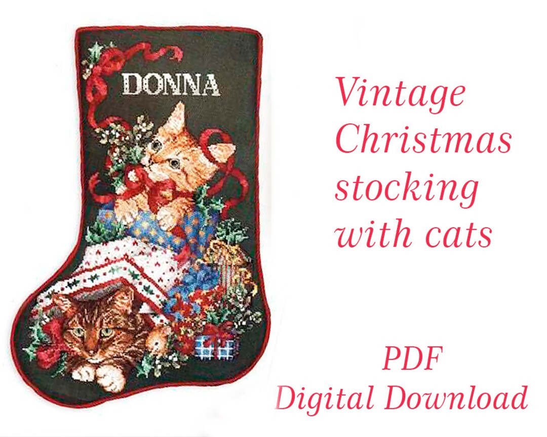 Christmas Stocking PDF Pattern Cross Stitch Vintage Christmas - Etsy Canada