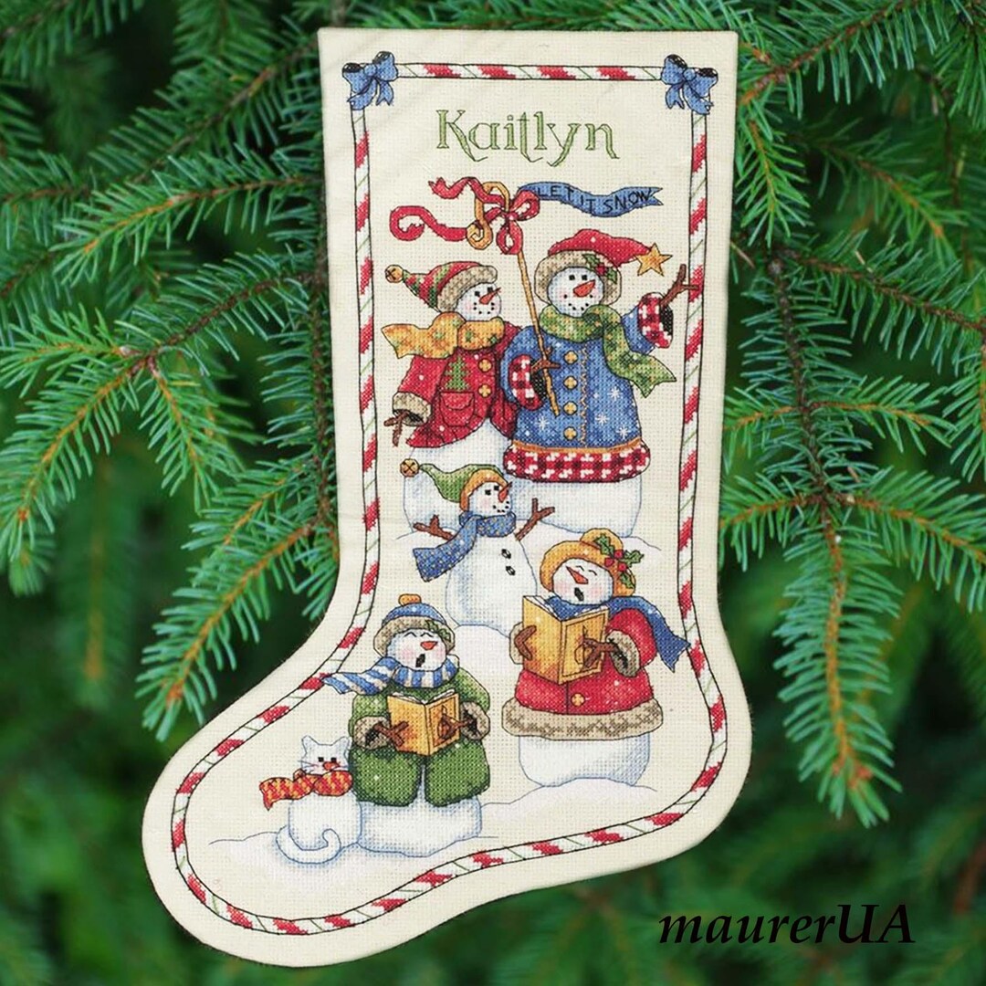 Personalized Christmas Stocking Snow Carolers Stocking Dimensions8619 ...