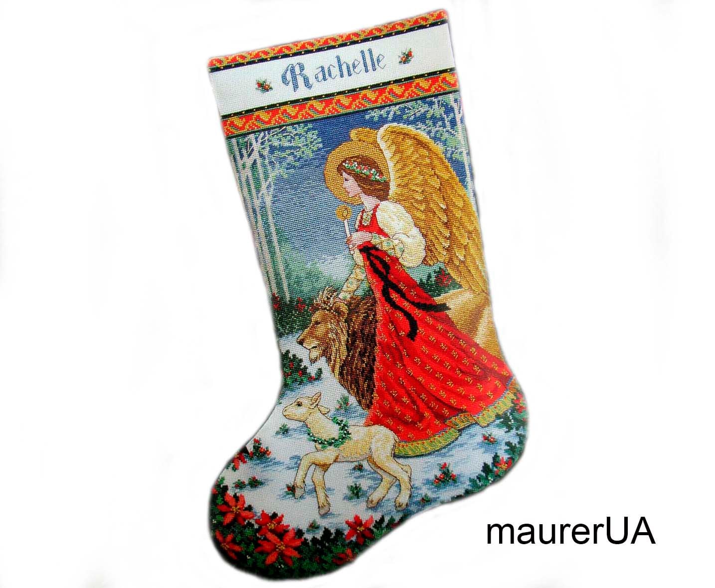 Personalized Christmas Stocking Angel of Divinity Embroidered | Etsy