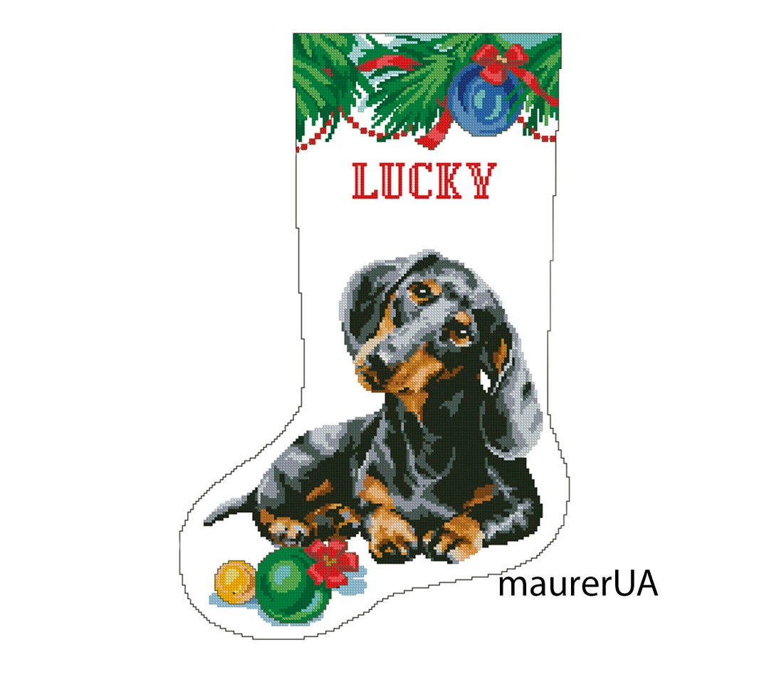 Dachshund Christmas Stocking Finished Personalized Christmas Stocking ...