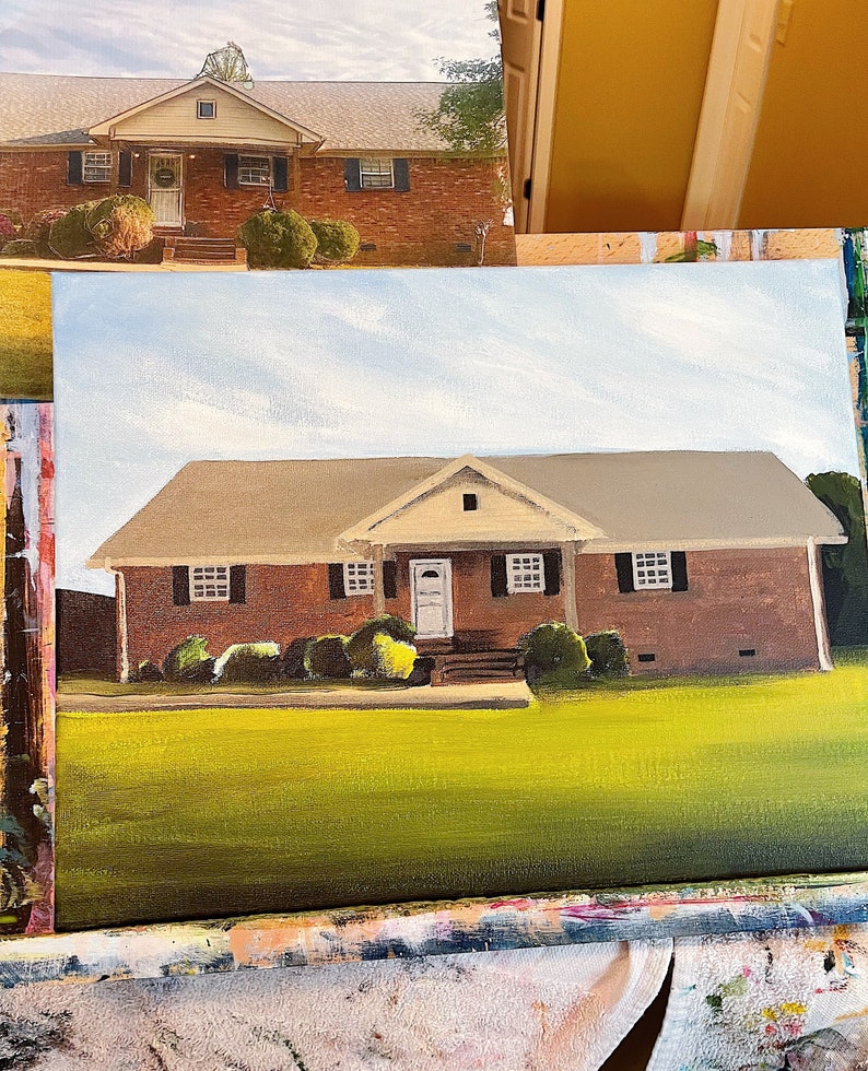Custom House Painting / Acrylic House Painting / Personalized Building ...