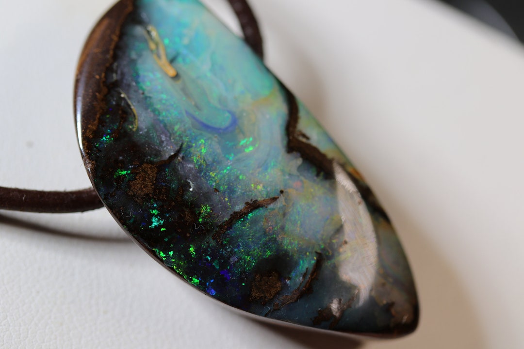 80.5ct Australian Boulder Opal Pendant With Video - Etsy