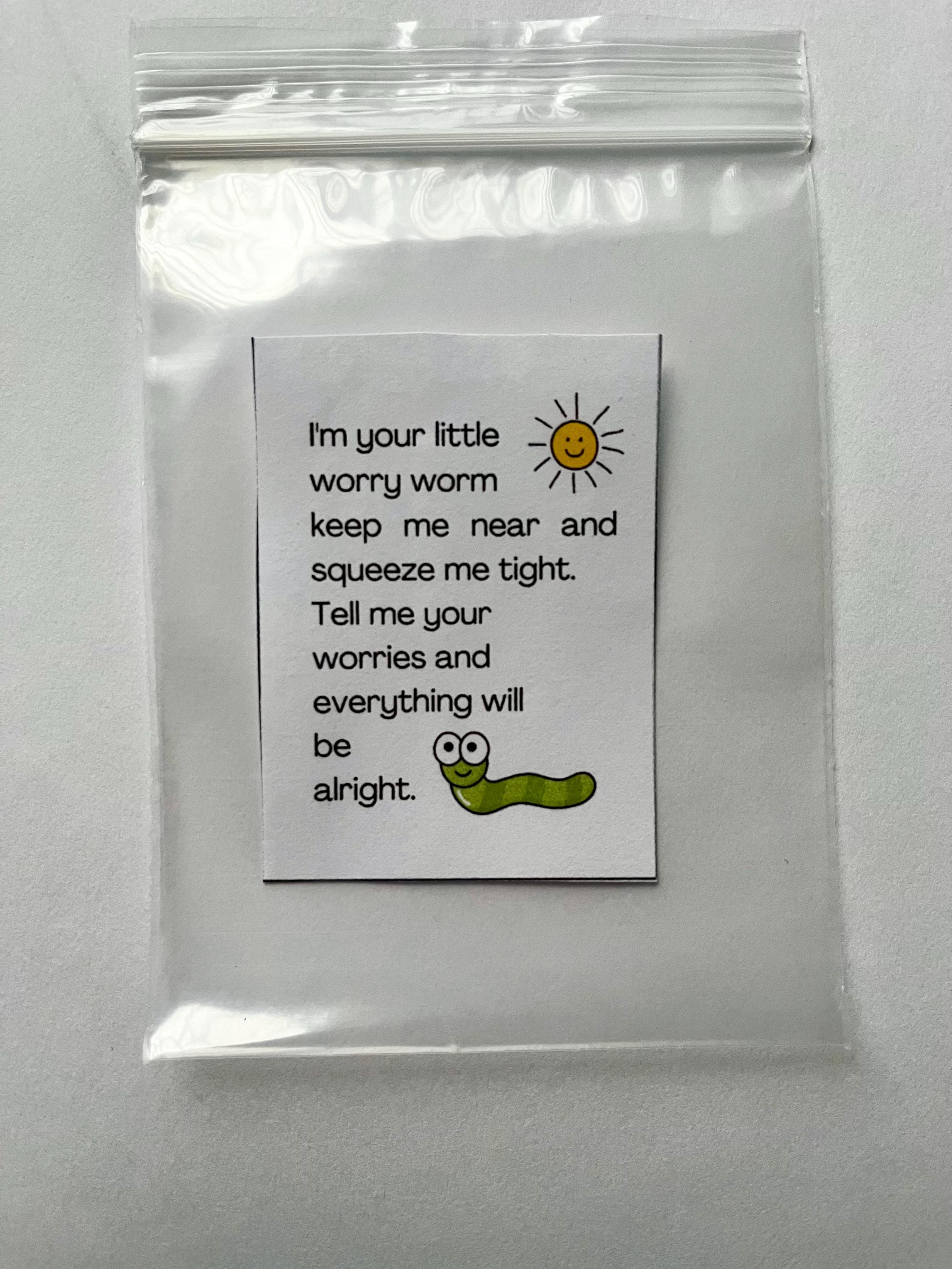 Worry Worm Crochet Handmade Anxiety Relief Stress Relief Soft Sensory ...