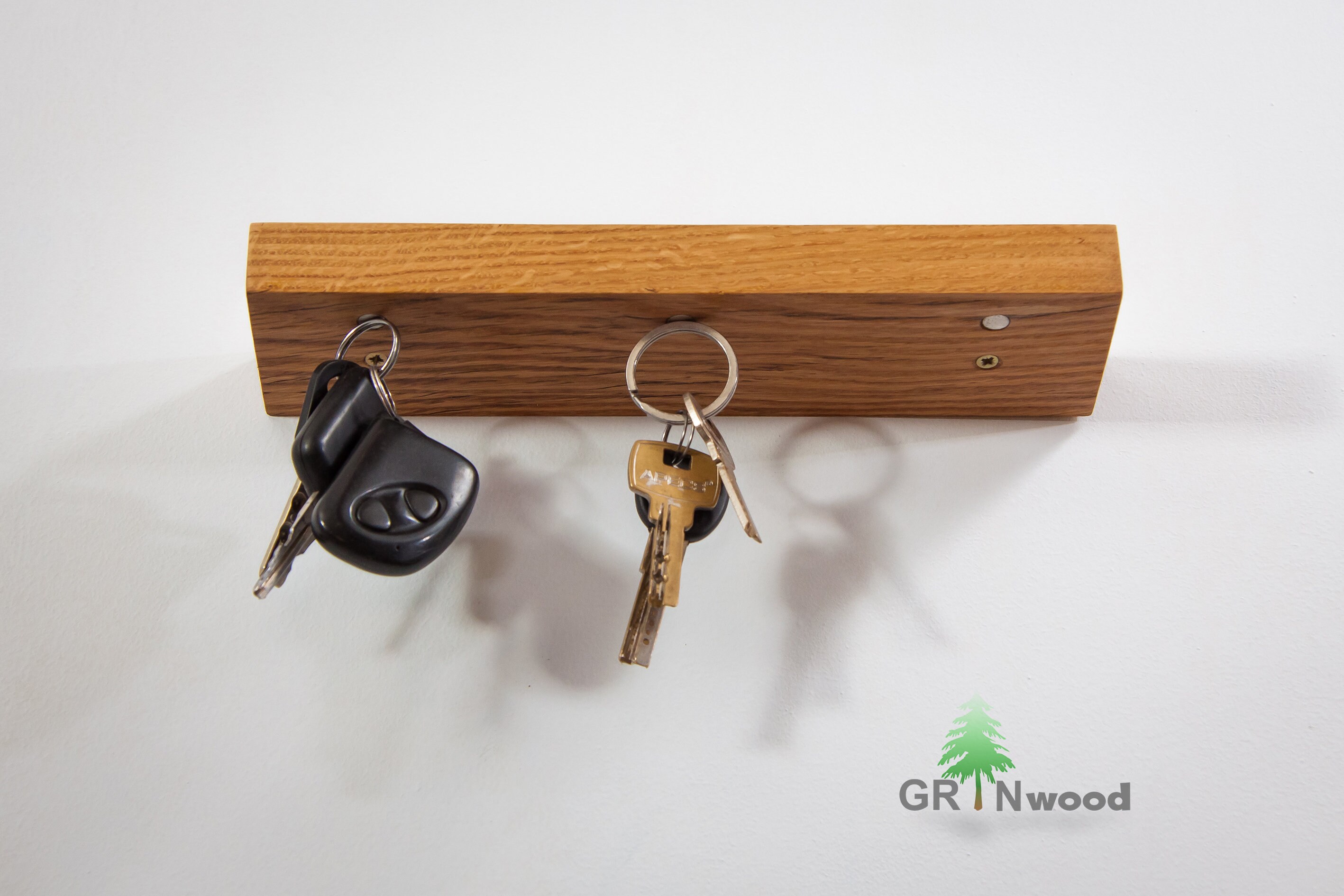 Magnetic Key Holder // Wood Floating Shelf // Key Rack With | Etsy ...