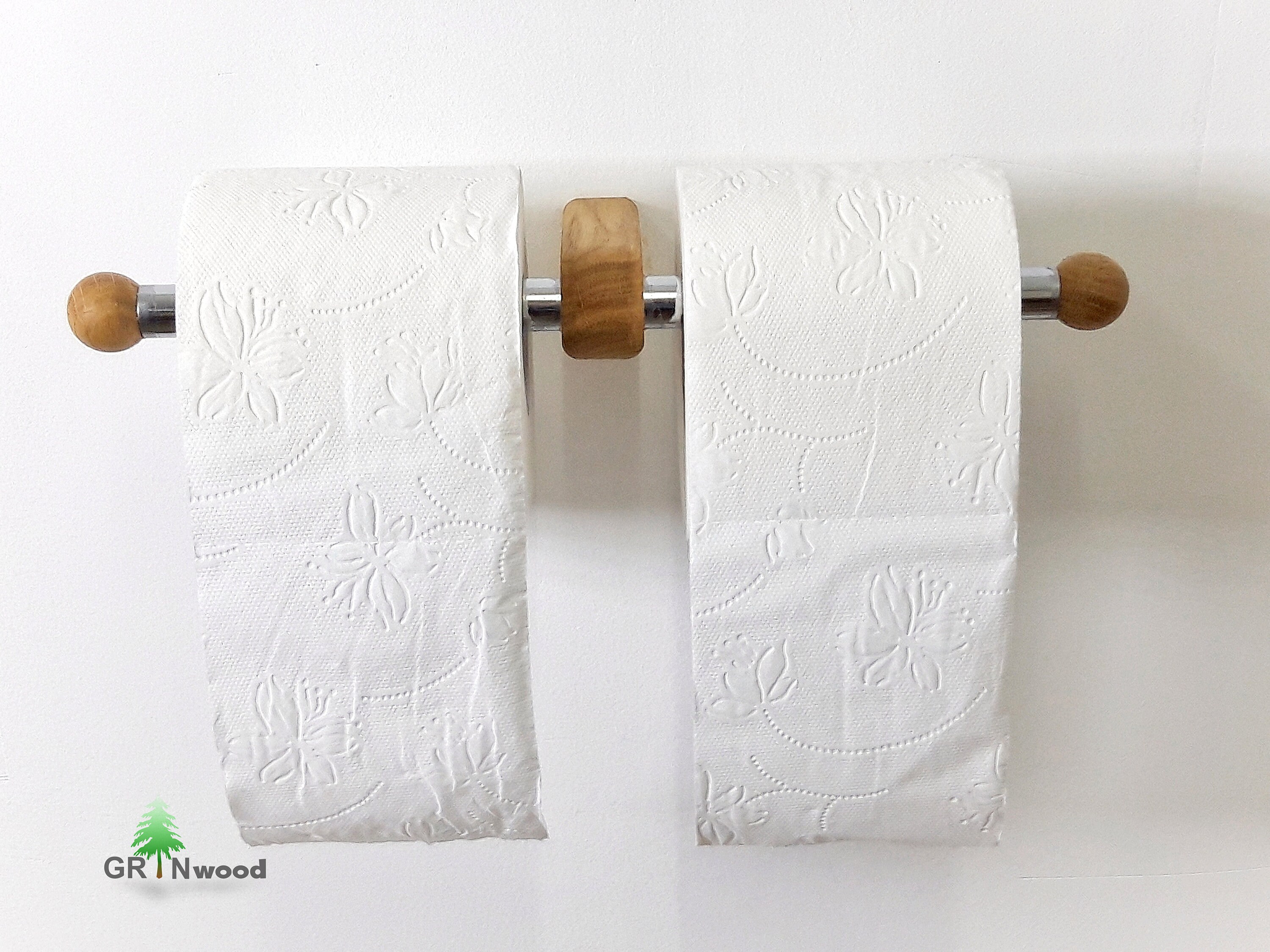 Double Toilet Paper Holder // Two Rolls Holder // Wood Roll | Etsy