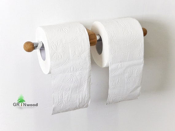 Double Toilet Paper Holder // Two Rolls Holder // Wood Roll | Etsy
