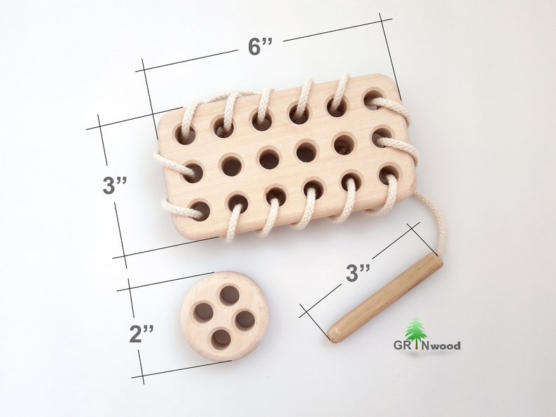 Wooden Lacing Toy | Montessori Toddler Travel Game - Etsy