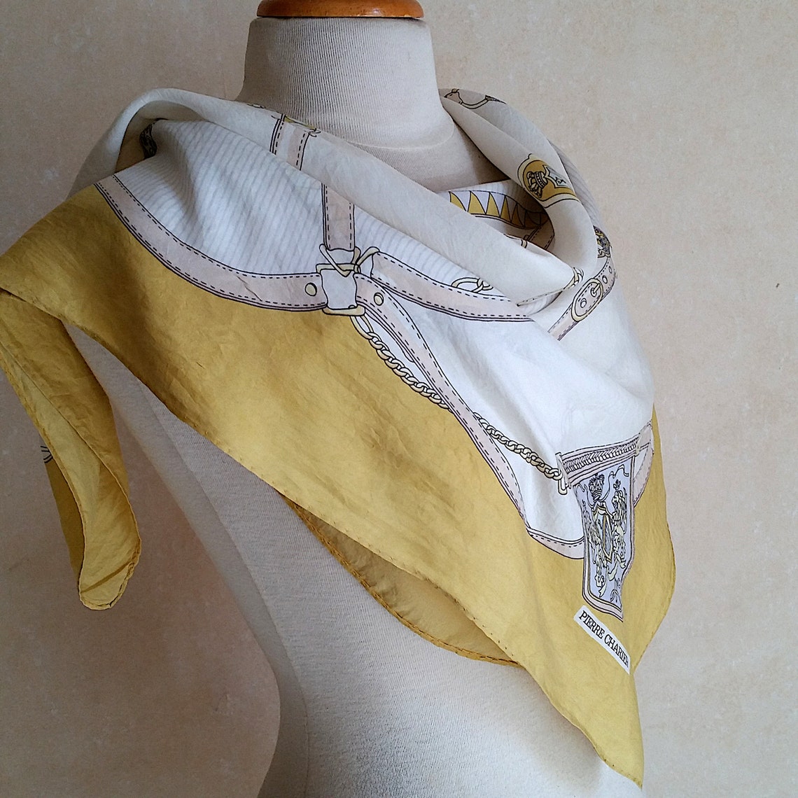 Vintage Classic Mid Century French Silk Scarf by Pierre - Etsy
