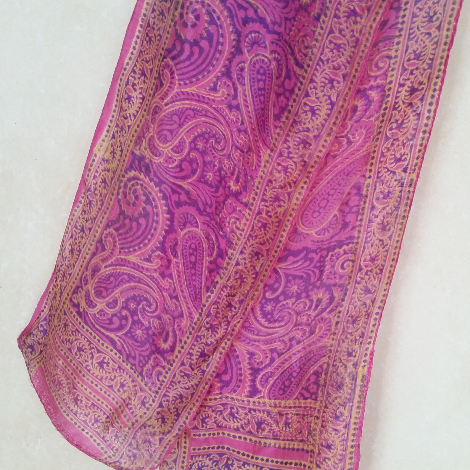 Vintage BOHO PAISLEY SCARF of Swirling Bold Pattern and - Etsy