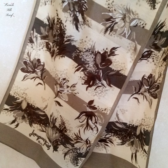 Vintage STYLISH JACQUES FATH French silk Scarf in boh… - Gem