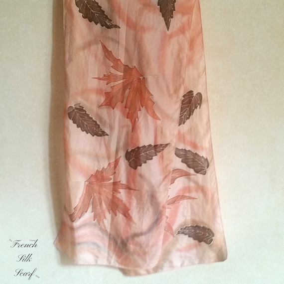 Autumn Leaves French Silk Scarf of fall foliage falli… - Gem