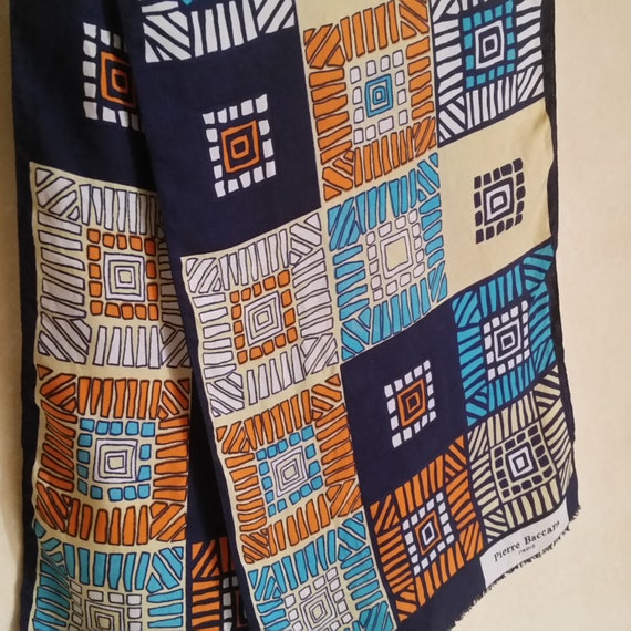 1960s MOD SILK SCARF by Pierre Baccara, Paris. A truy… - Gem