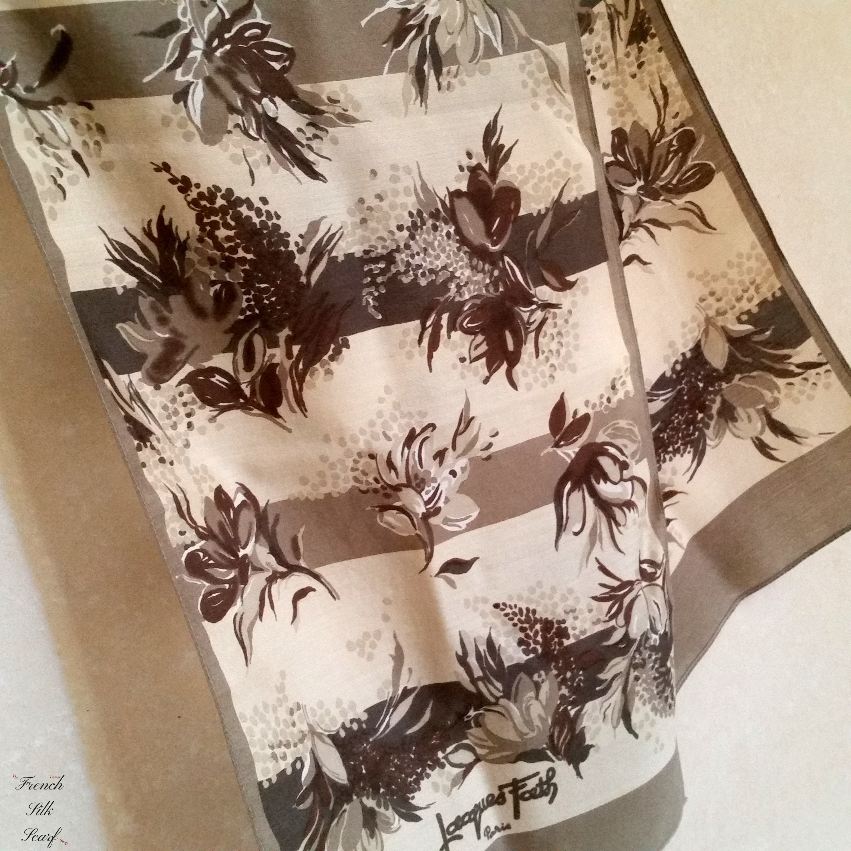 Vintage STYLISH JACQUES FATH French Silk Scarf in Boho Chic - Etsy