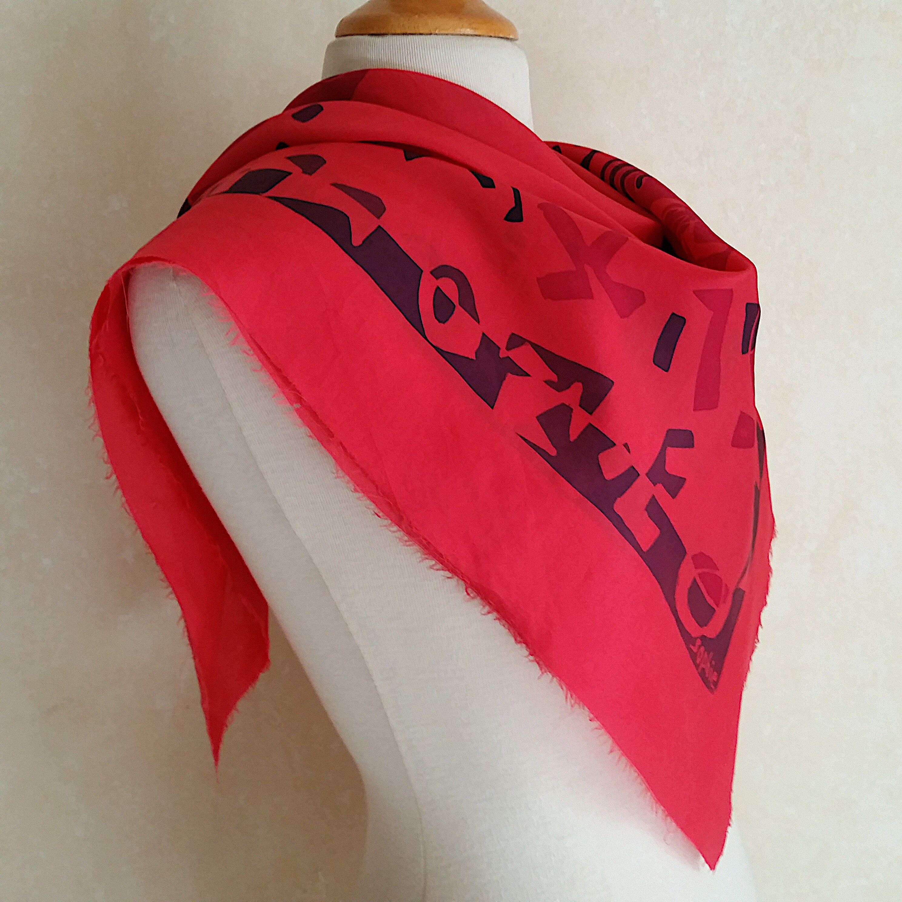 Vintage Castles and Knights French Silk Scarf by Sophie in Block Print ...