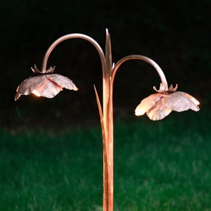 Copper Flower Pathway Lights - Etsy