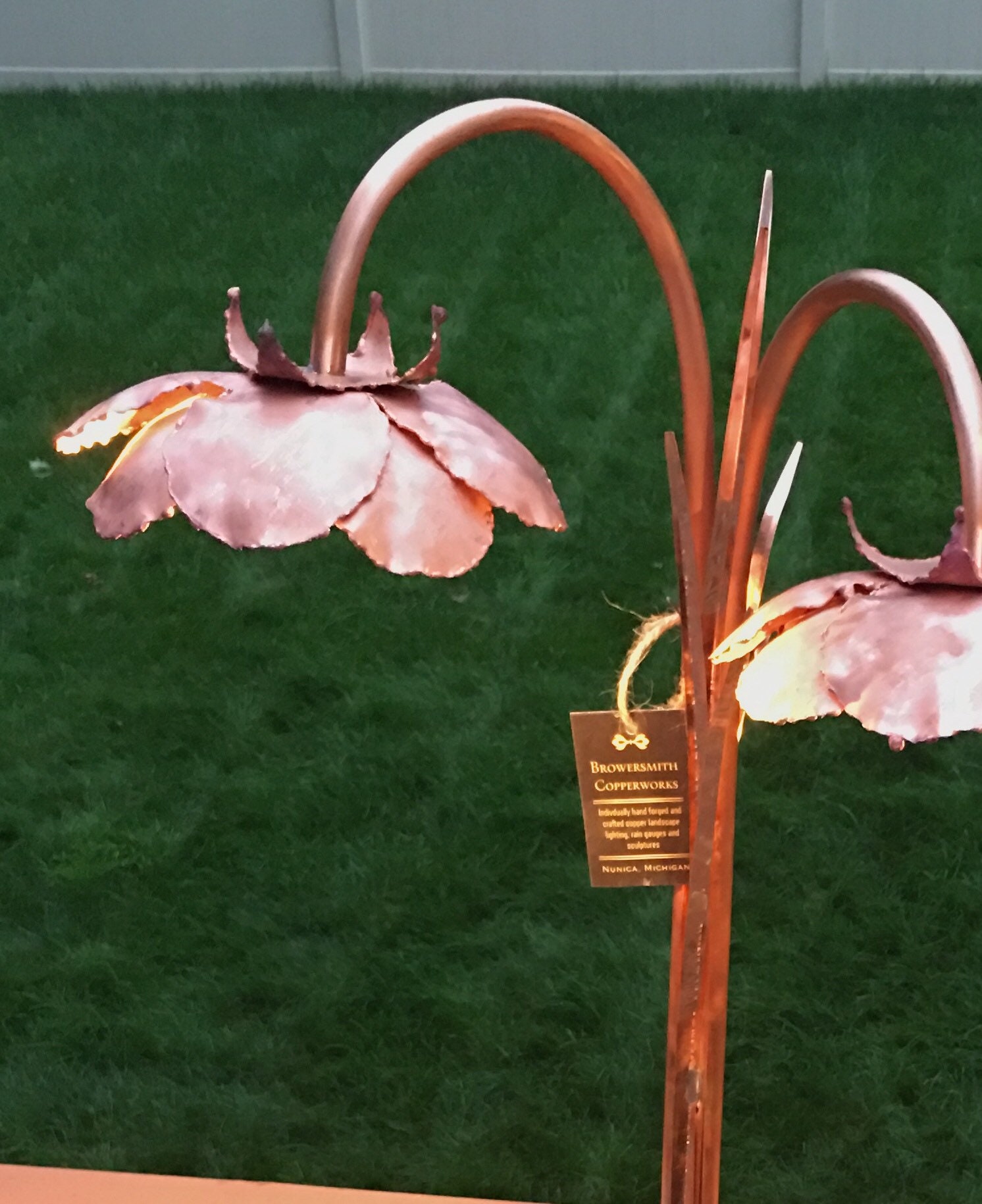 Copper Flower Pathway Lights | Etsy