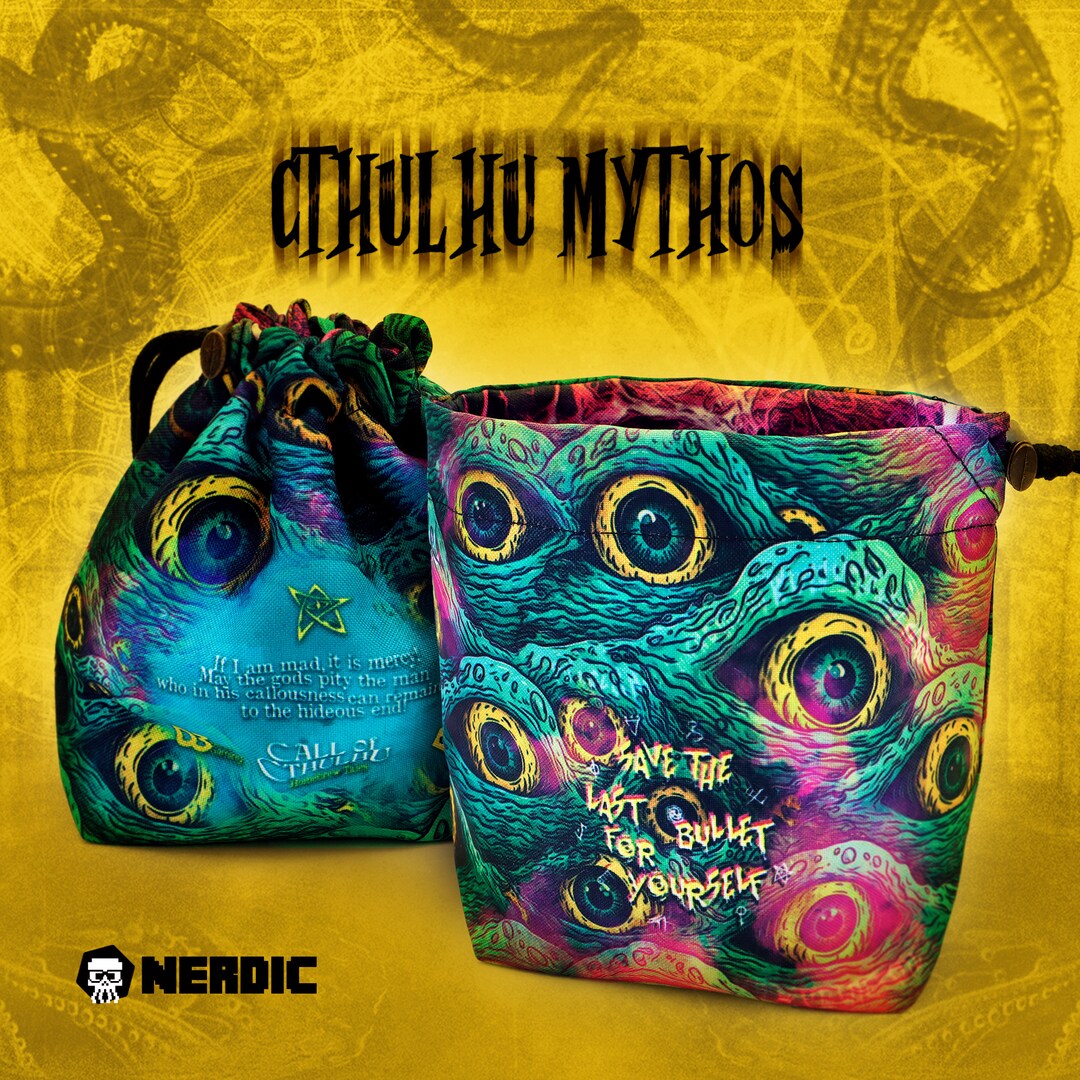 Cthulhu Mythos Dice Bag - Eyes of Madness - Lovecraft, Call of Cthulhu ...