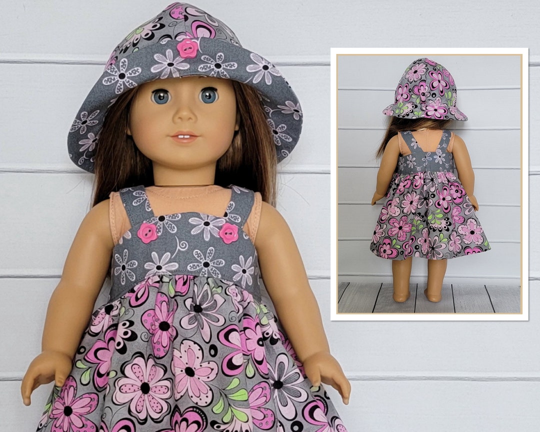 Dress Hat Set Sundress Rimmed Sunhat Hot Pink/gray - Etsy