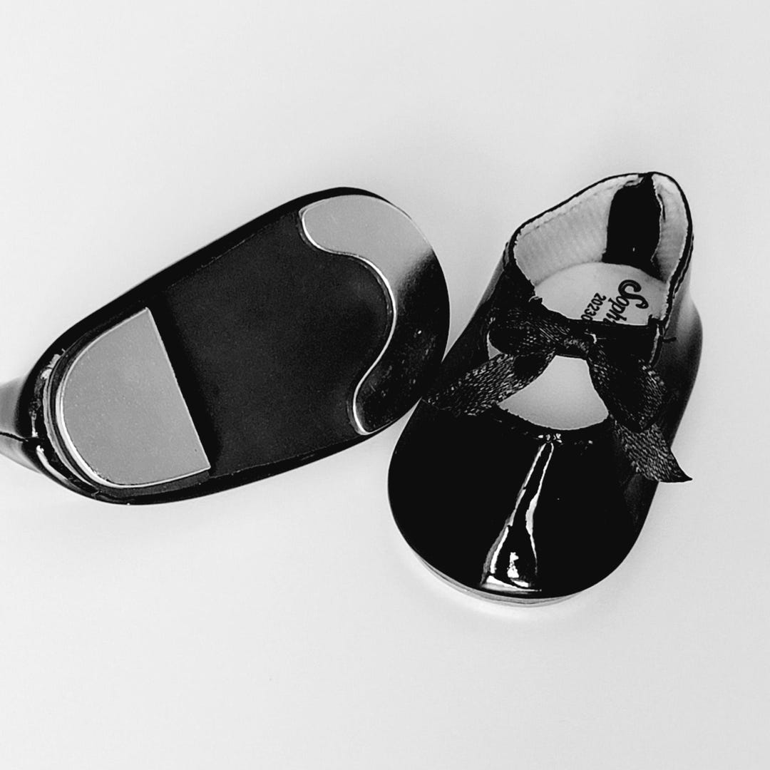 Tap Shoes, Black, Silver Toe & Heel Plates, Patent Leather, Elastic Top ...