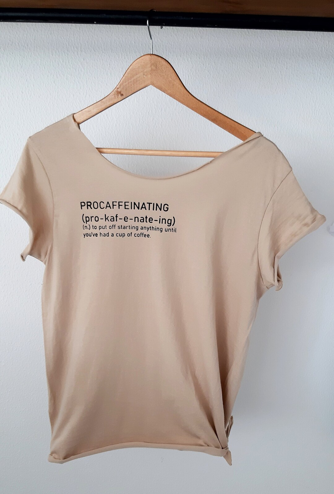Procaffeinating off the Shoulder Shirt, Slouchy Shirt, Women's off the ...