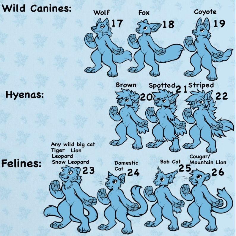 Fun Cartoony Animals, Custom Digital Art, Base Fill, YCH, Dog, Cat ...