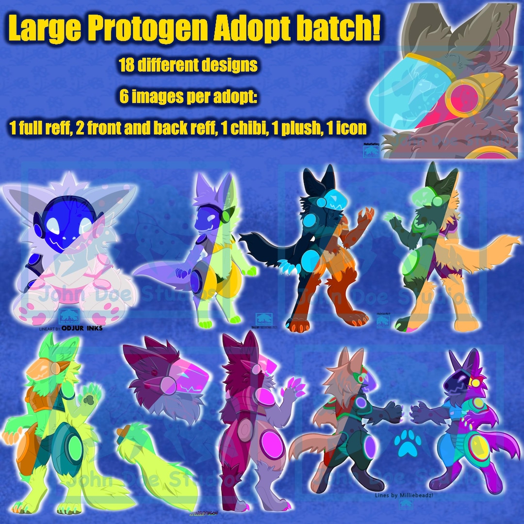 Large Protogen Adopt! Reference Sheet, Icon, Chibi, Full View, Protogen ...