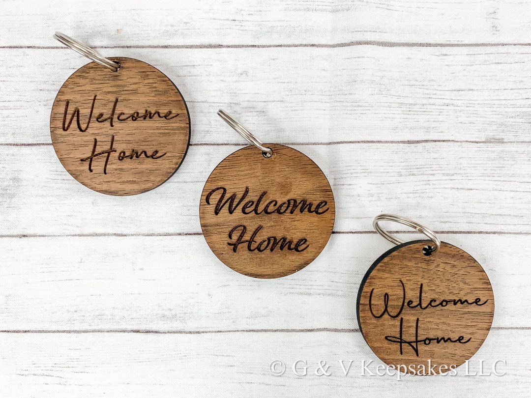 Welcome Home Wood Keychains Realtor Keychains Closing Gift Keychains ...