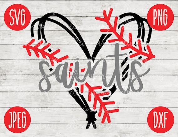 Saints Baseball SVG Team Spirit Heart Sport Png Jpeg Dxf / - Etsy