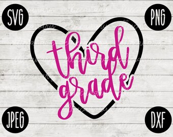 Back to School Third Grade Squad Svg Png Jpeg Dxf //cut File | Etsy