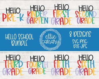Back to School Bundle Svg Kindergarten Pre-k 1st to 10th Grade - Etsy