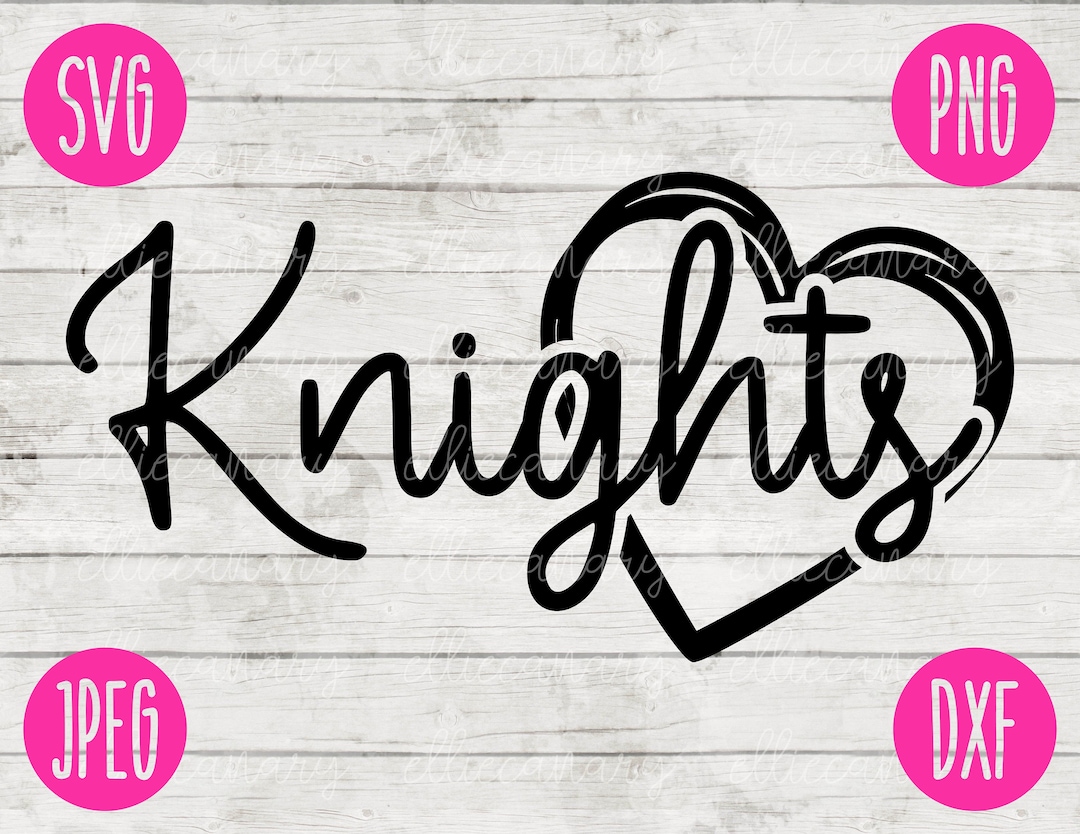 Knights Heart SVG: Team Spirit Cut File (commercial Use) - Etsy