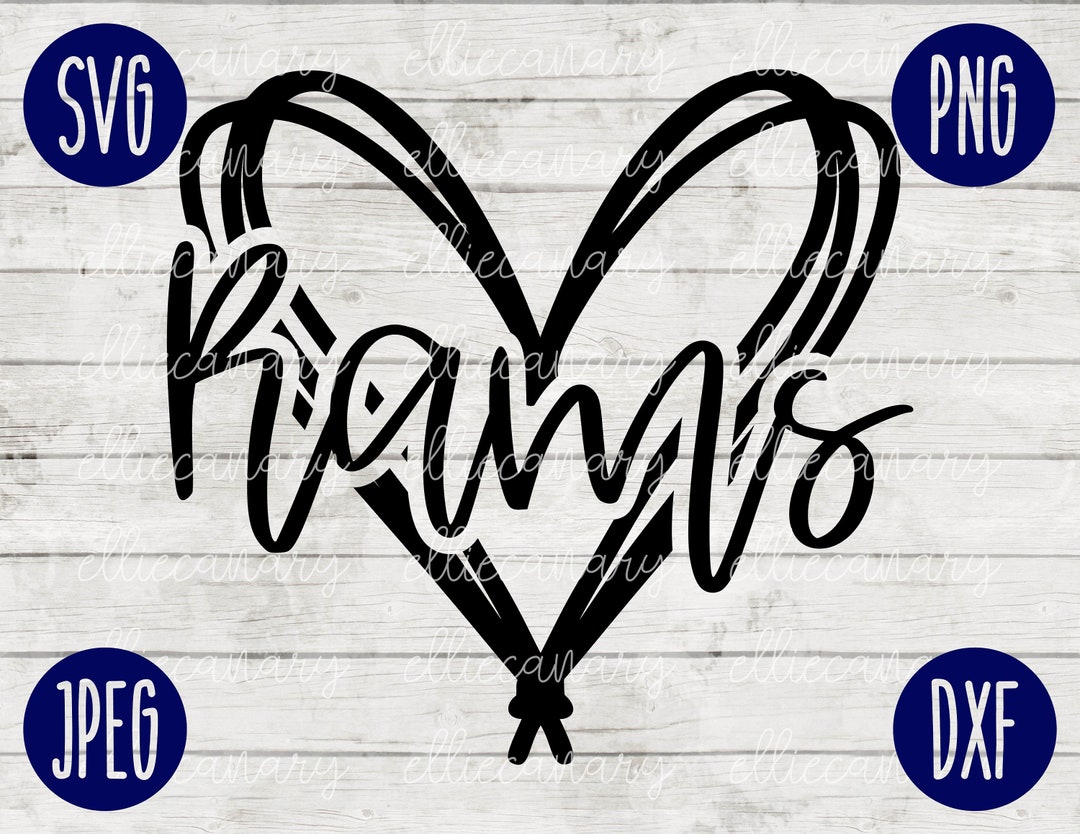 Rams Team Spirit Heart (svg, Png, Jpeg, Dxf) (commercial Use) - Etsy