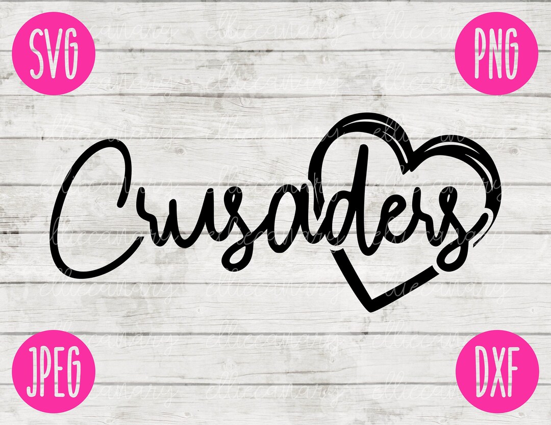 Team Spirit SVG Crusaders Heart Sport Png Jpeg Dxf / Commercial Use ...