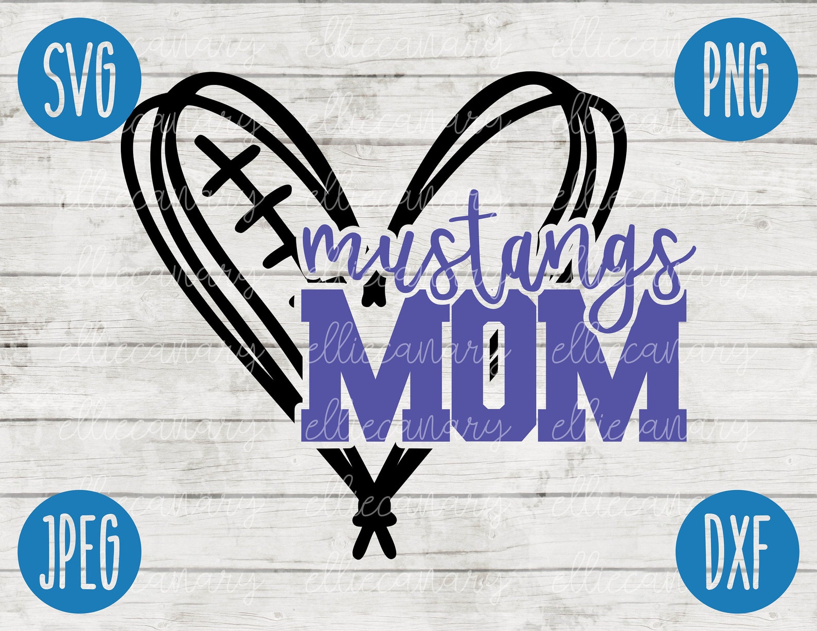 Mustangs Mom Football SVG Team Spirit Heart Sport Png Jpeg Dxf - Etsy