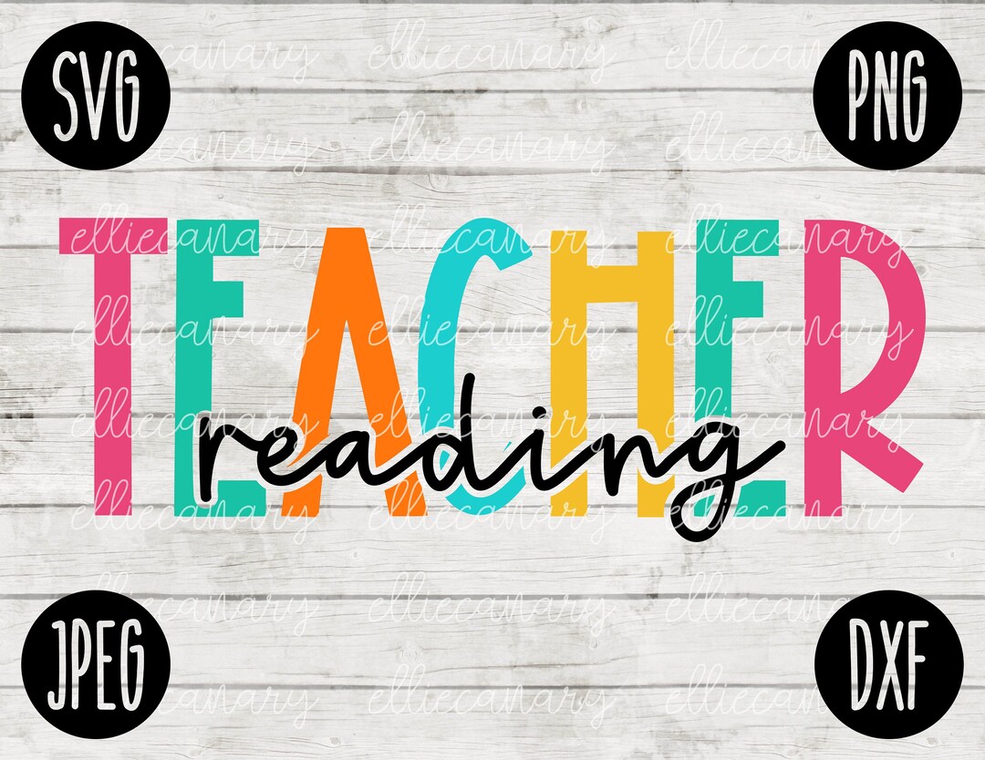 Back to School Reading Teacher Squad Svg Png Jpeg Dxf // Cut File ...
