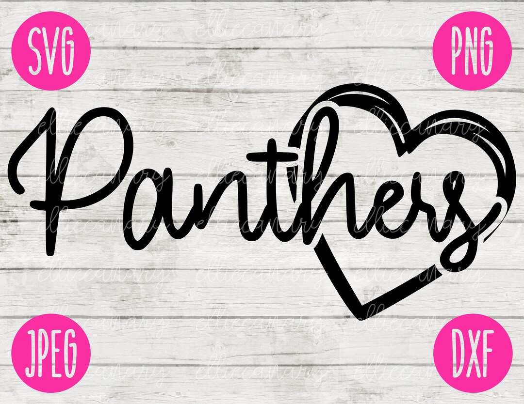 Team Spirit SVG Panthers Heart Sport Png Jpeg Dxf / Commercial Use ...