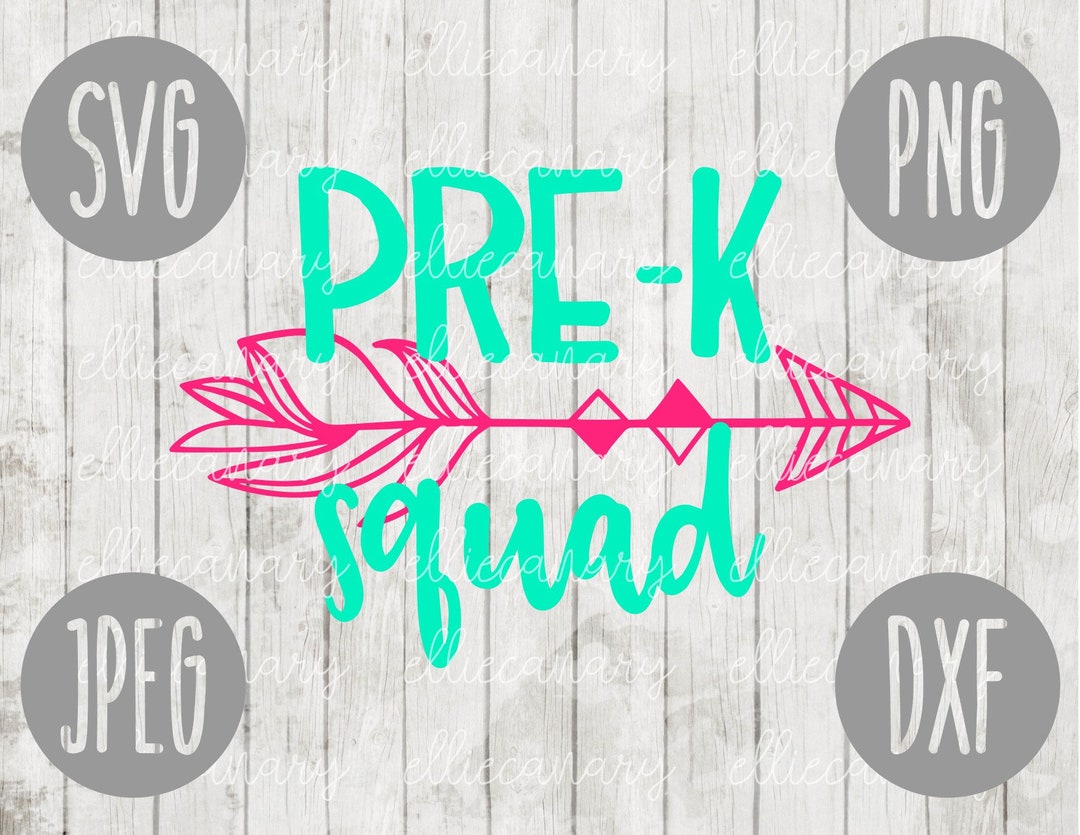 Pre-k Squad Svg Png Jpeg Dxf //cutting File // Commercial Use // SVG ...