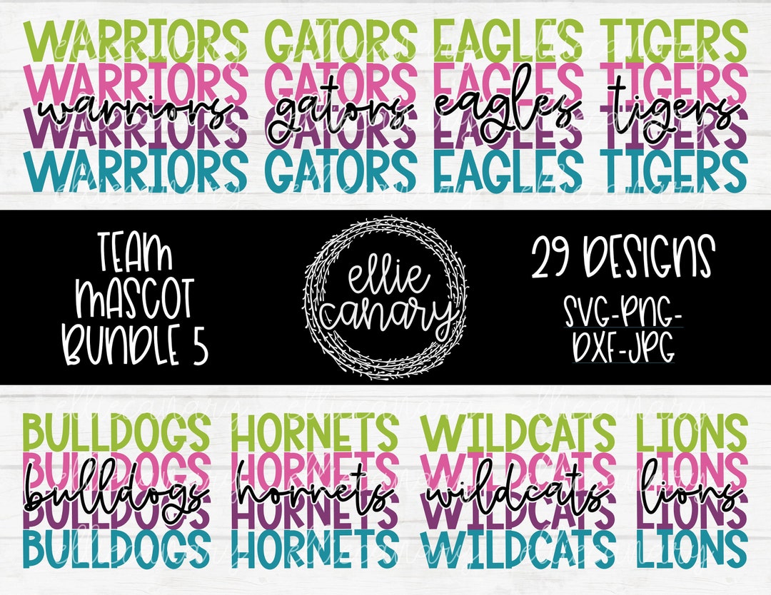 Team Mascot SVG Bundle: School Spirit Cut Files (29 Designs) - Etsy