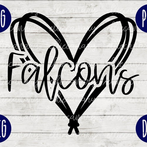 Team Spirit SVG Falcons Heart Sport Png Jpeg Dxf / Commercial - Etsy