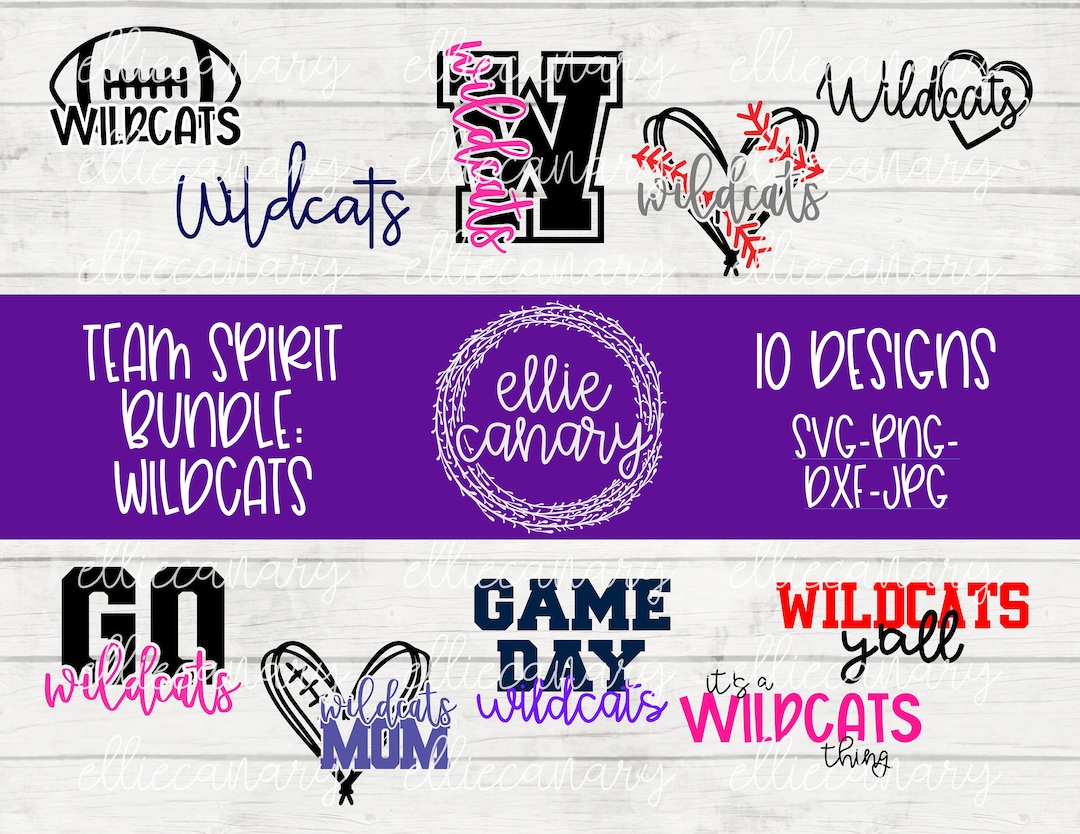Wildcats Sport Team SVG Bundle: School Spirit Cut Files (digital ...