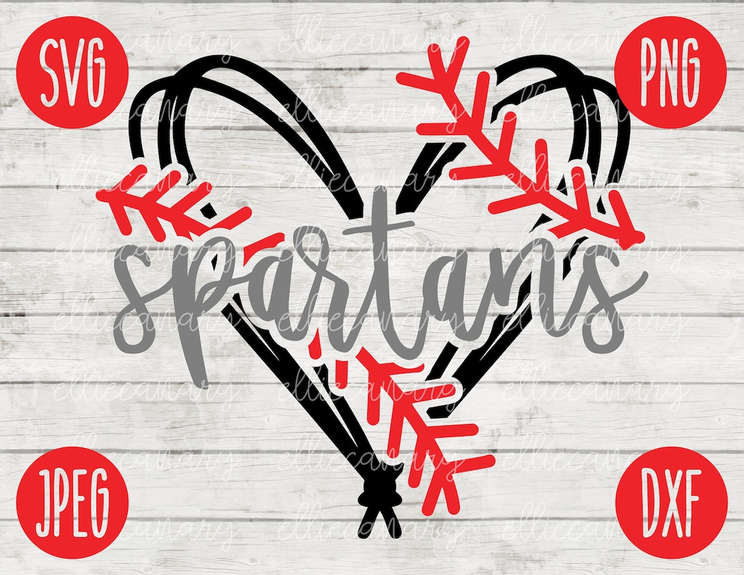 Spartans Baseball SVG: Team Spirit Heart Cut File (digital Download) - Etsy
