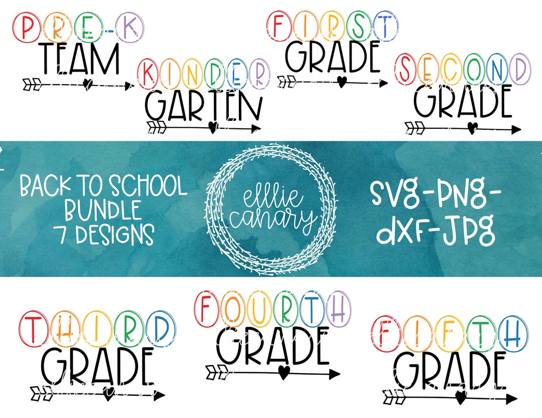 Back to School Bundle Svg Png Jpeg Dxf Cut File Commercial Use Teacher ...