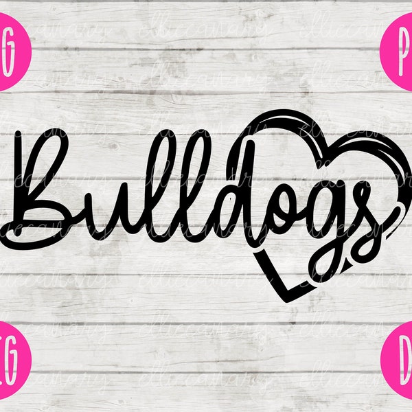 Bulldogs Heart Svg - Etsy
