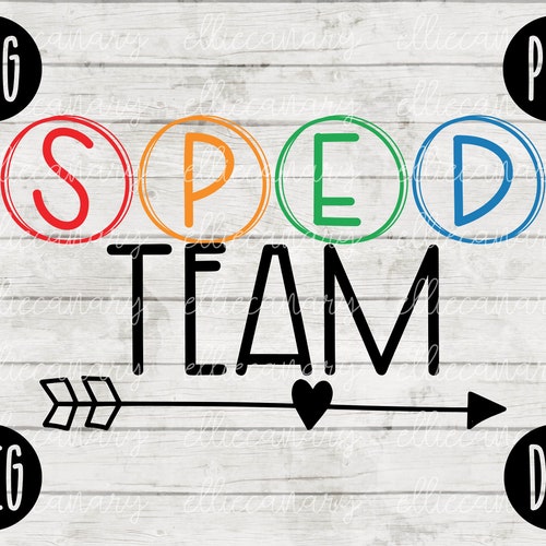 SPED Team Svg Png Jpeg Dxf //cutting File // Commercial Use // - Etsy