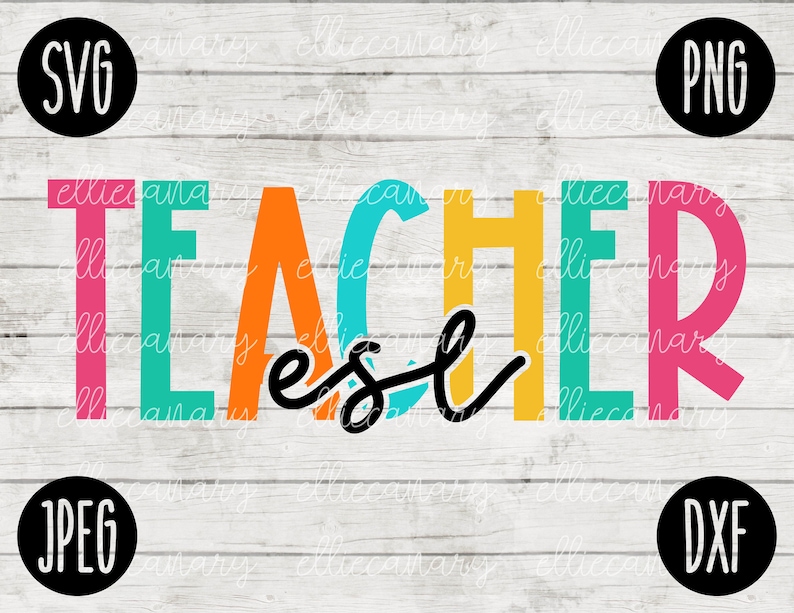 Back to School ESL Teacher Svg Png Jpeg Dxf //cut File // - Etsy