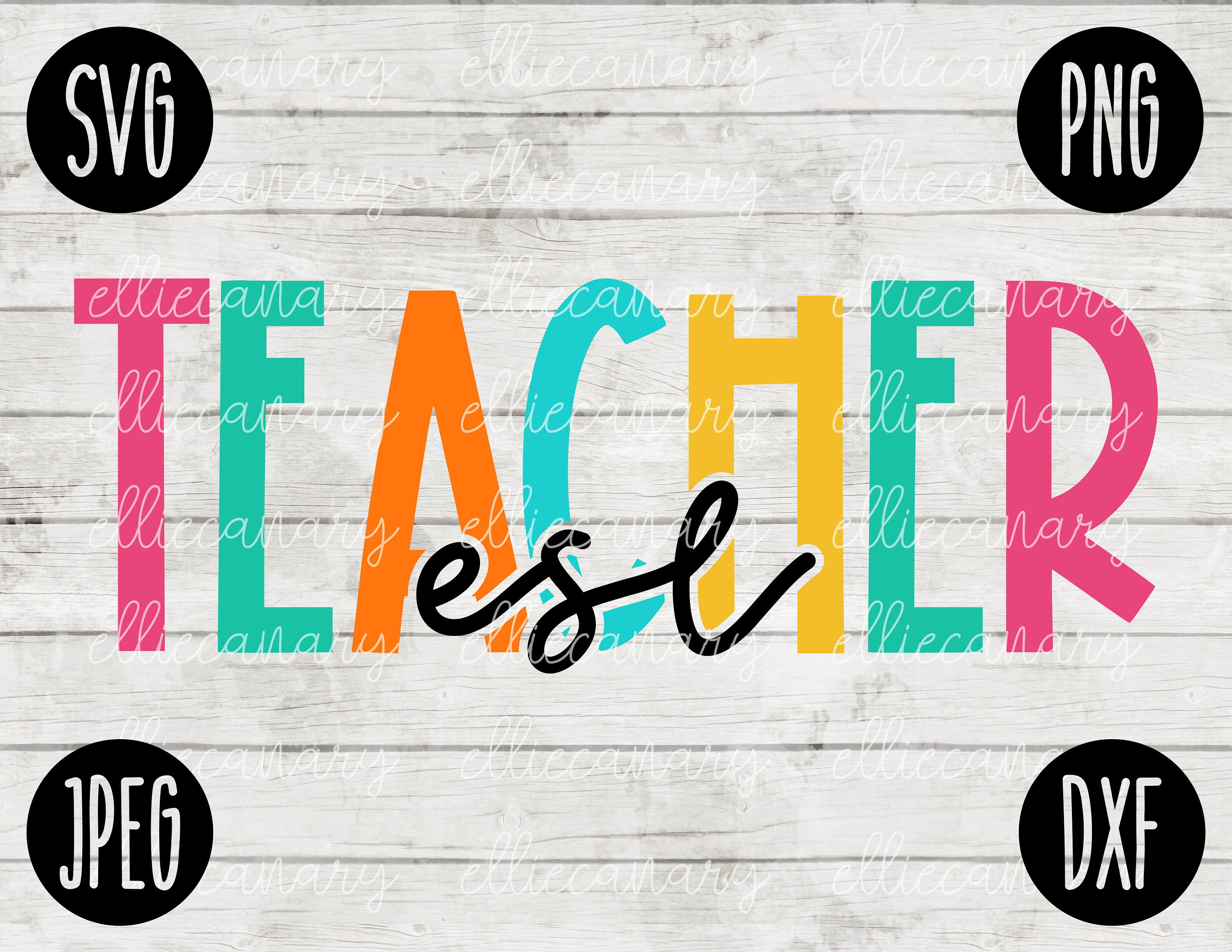 ESL Teacher Rainbow SVG: Back to School Cut File (digital Download) - Etsy