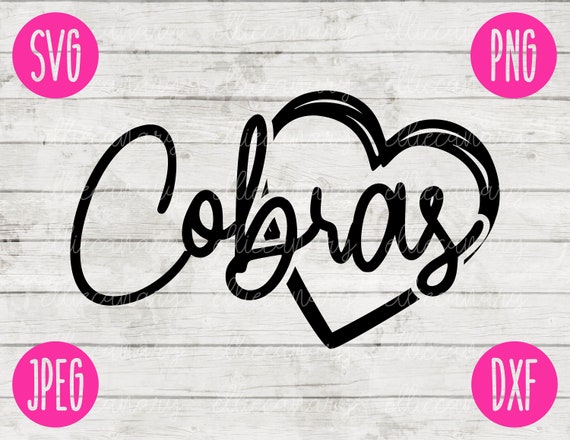Team Spirit SVG Cobras Heart Sport Png Jpeg Dxf / Commercial - Etsy