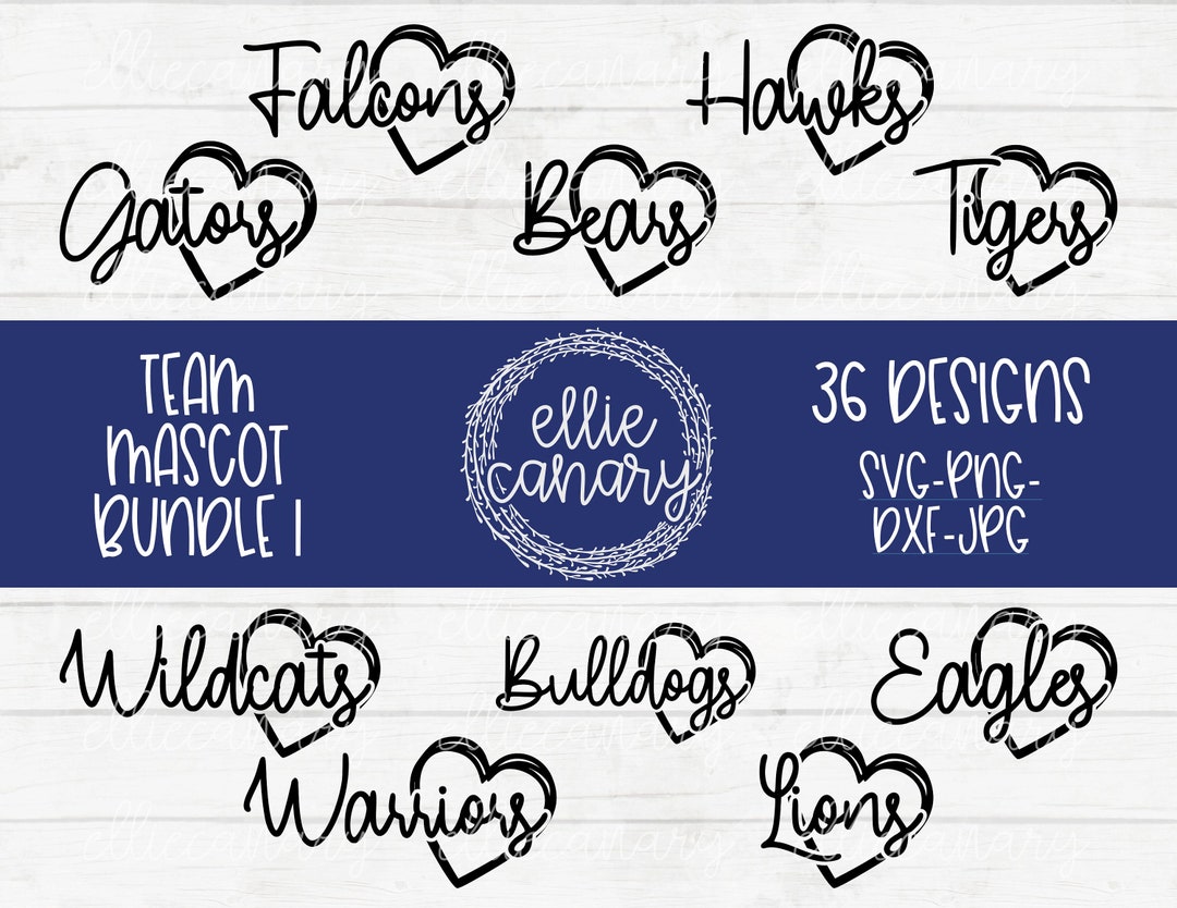 Team Mascot SVG Bundle: School Spirit Cut Files (36 Designs) - Etsy