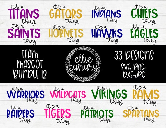 Team Spirit Mascot Bundle 12 // 33 Designs // SVG Png Jpeg Dxf - Etsy